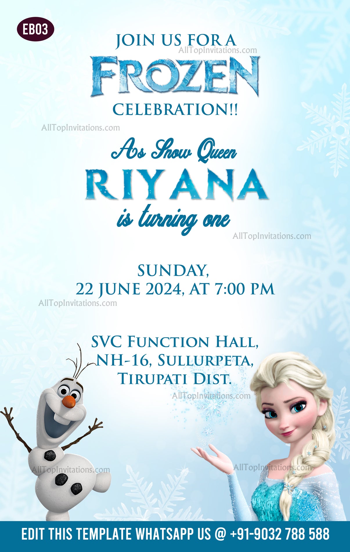 Frozen Theme Happy Birthday Invitation Card For Kids – All Top Invitations